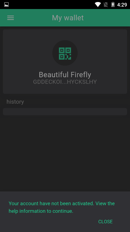 A new account is inactive account.